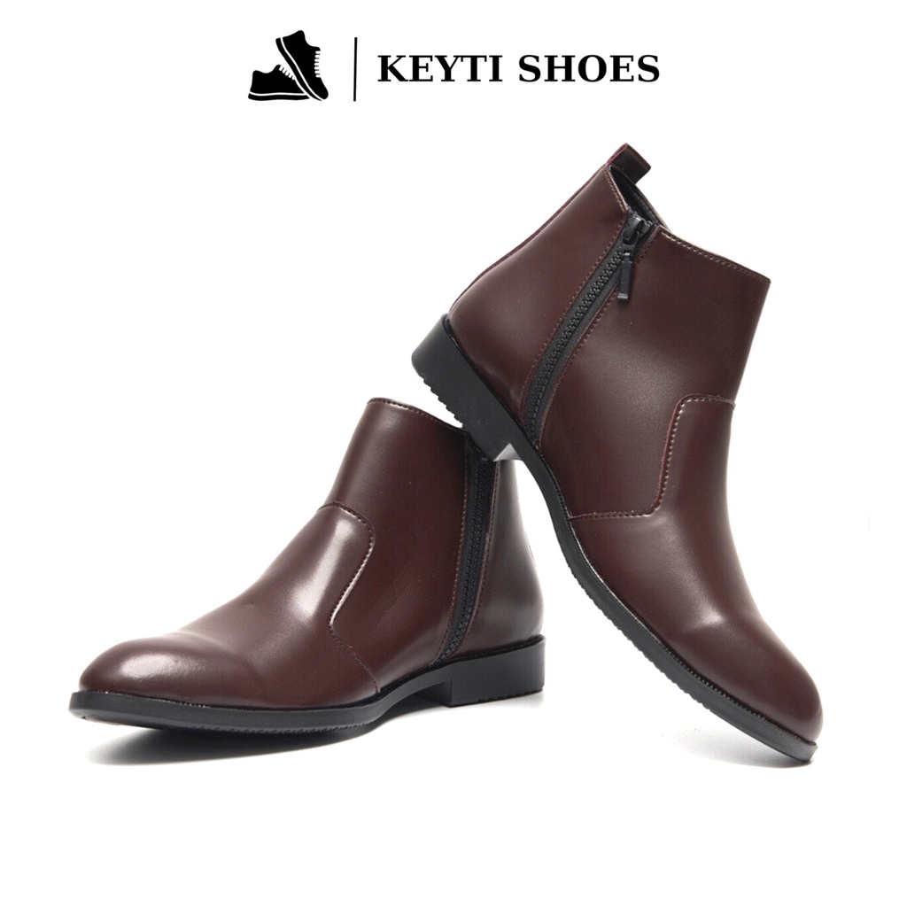 Men's chelsea boots, buckle collar, sturdy stitched sole | Shopee Malaysia