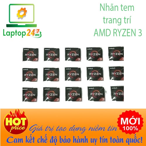 Amd RYZEN 3 decorative stamp label - Stamp USED FOR LAPTOP AND PC ...