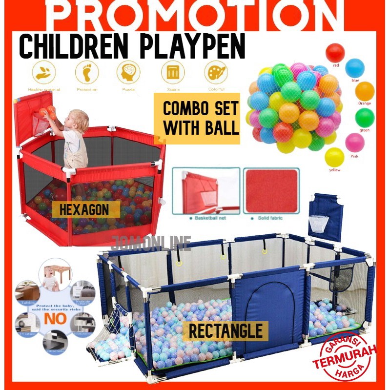 ~Ship From KL~ CHILDREN PLAYPEN/ Stainless Steel Blue Playpen Portable ...