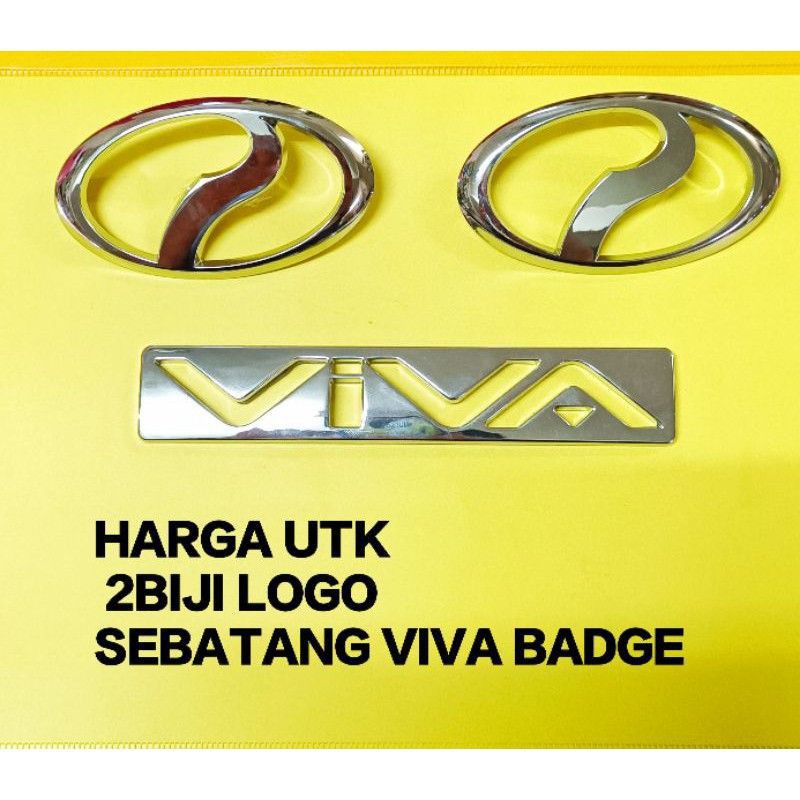 ORIGINAL PERODUA GENUINE VIVA FRONT＆REAR LOGO AND EMBLEM VIVA WORD 1SET ...