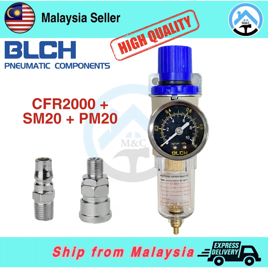 [BLCH] Filter,Regulator 1/4" FR Air unit, CFR2000 Pneumatic Air Pressure Filter Regulator Oil ...