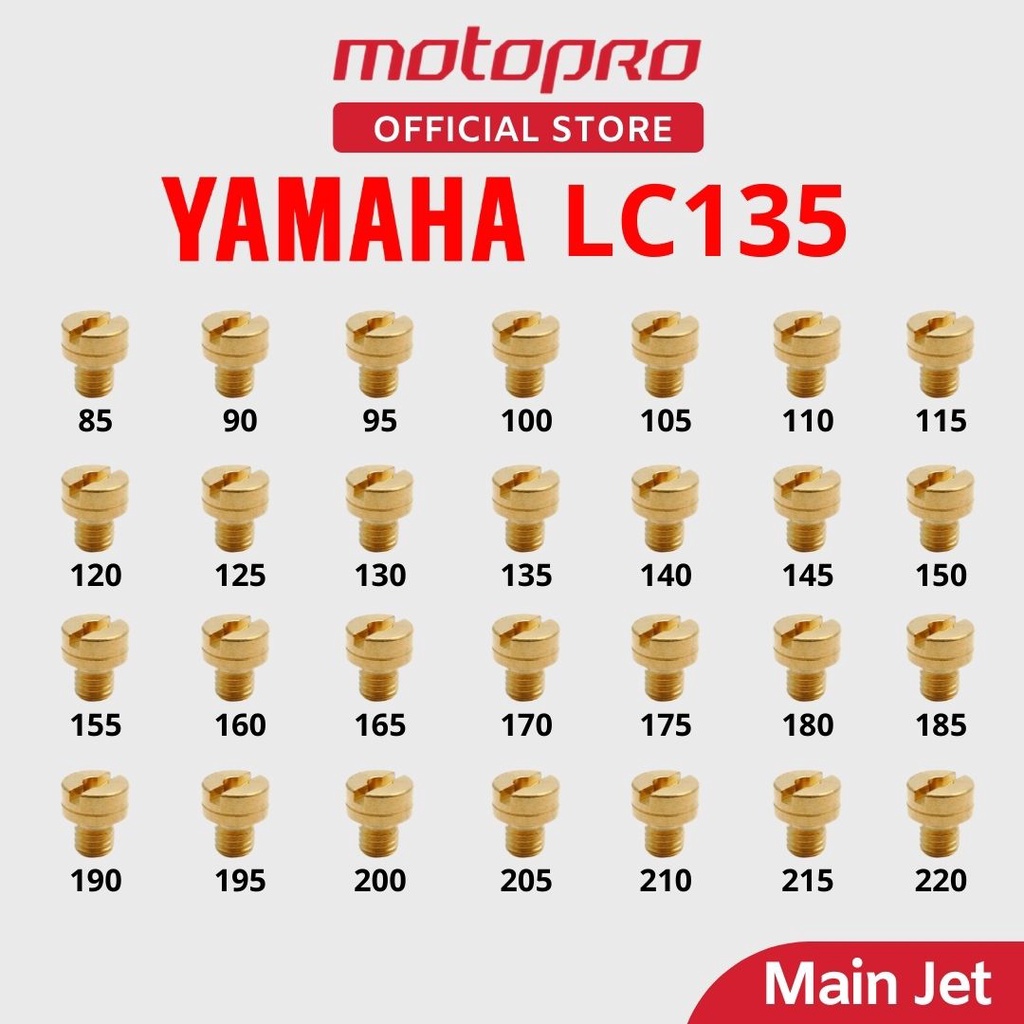 SAFETY YAMAHA LC135 Main Jet 85 - 220 MainJet 90 100 110 120 130 Size ...