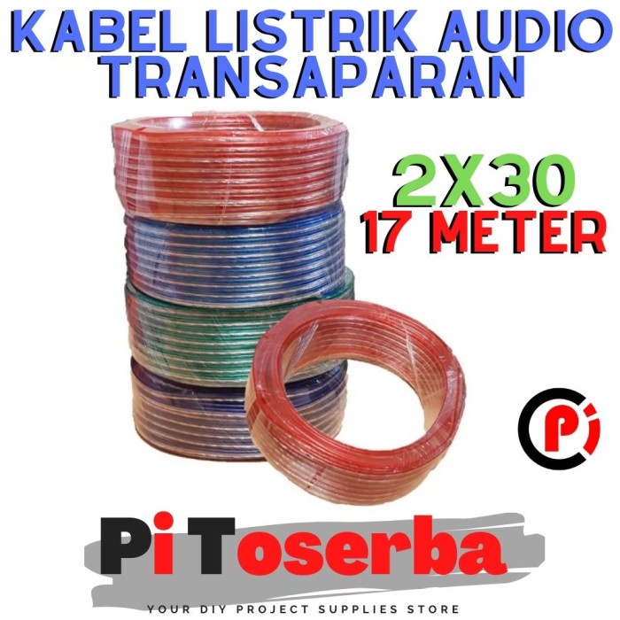 Transparent Electrical Audio Speaker Cable Size 2x30 Per Roll 17 Meters ...
