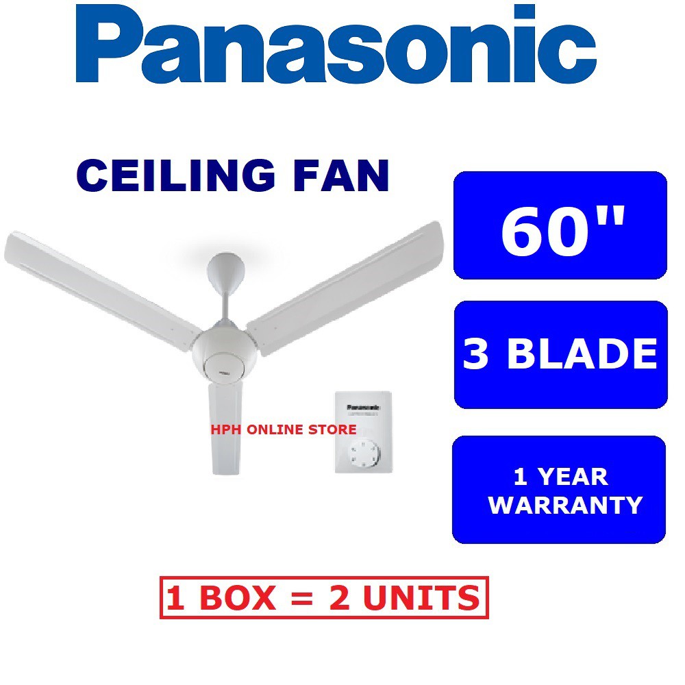 【1 BOX】PANASONIC REGULATOR 3 BLADES 60" CEILING FAN F-M15A0VBWH ( 1 BOX ...