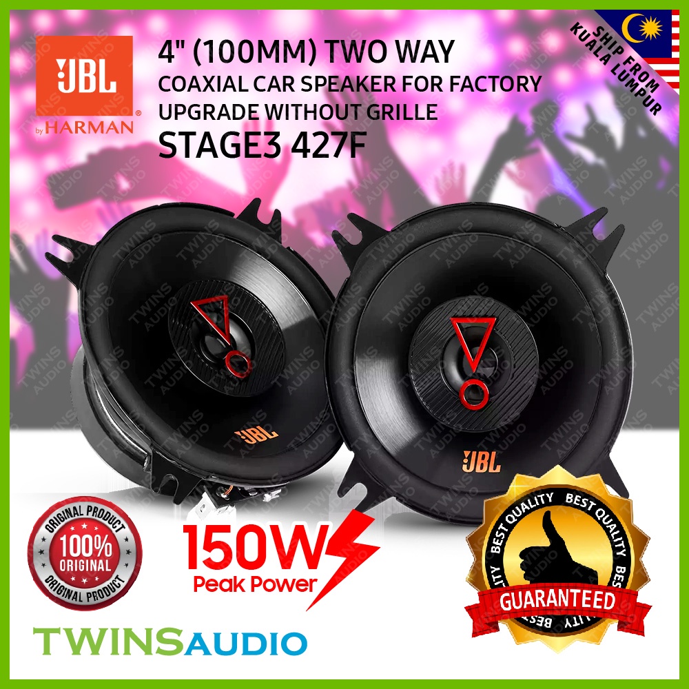 JBL Stage3 427F | 4" (100mm) 2-Way coaxial car speaker for factory upgrade without grille 100% ...