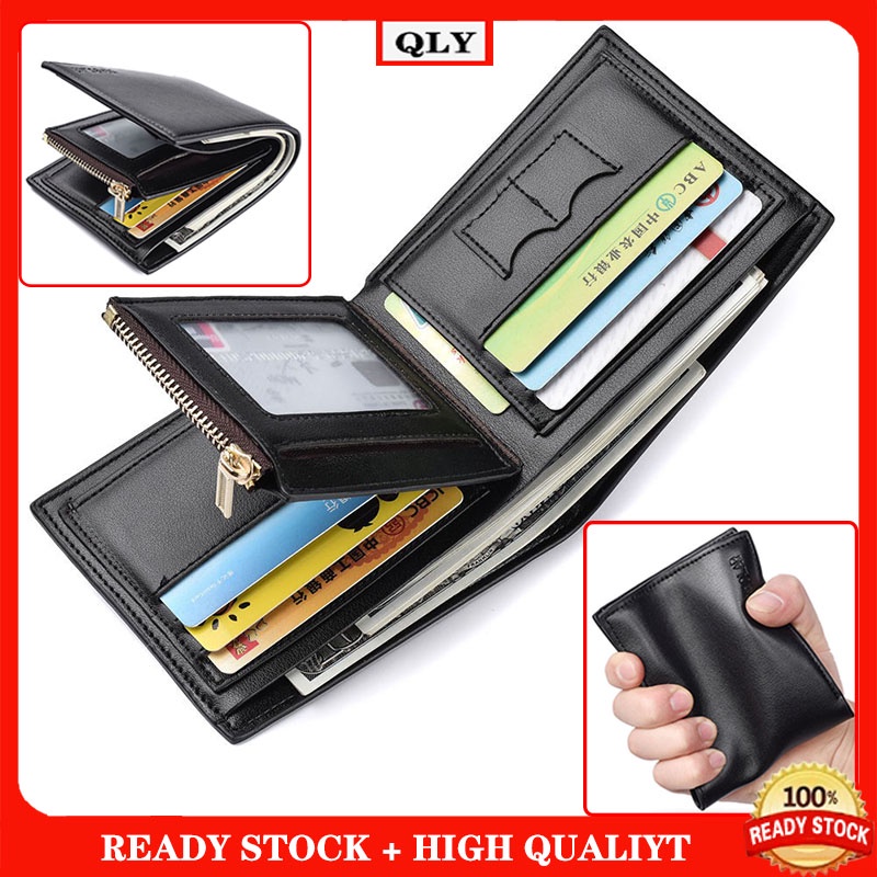 Mens Multi-card Slots Trifold Short Wallet PU Leather Wallet Men With ...