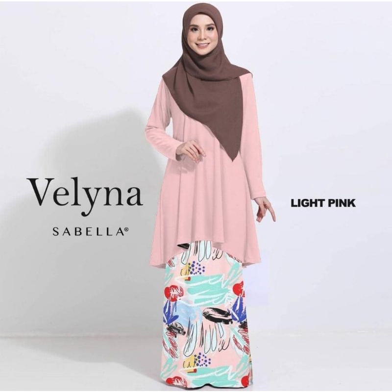 Baju Kurung Light Pink Ironless Saiz S - 5XL Plain Loose Plus Size ...