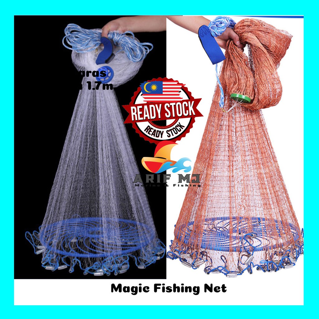 Jala Ikan Udang Tangsi Mudah Guna Auto Circle Easy Monofilament Tire ...