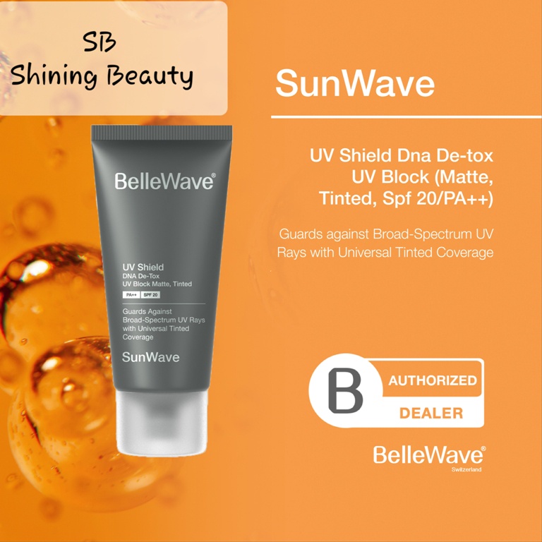 ( Pre Order ) BELLEWAVE UV Shield DNA De-Tox UV Block ( Matte , Tinted ,SPF 20/PA++) 35ml ...