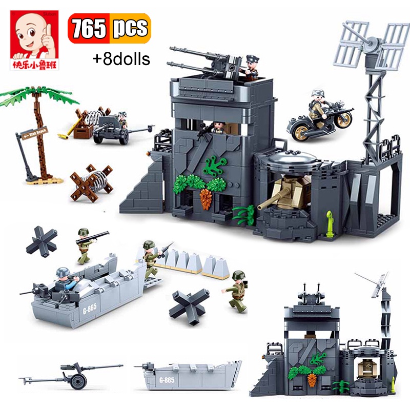 Sluban 765Pcs Military German Army Atlantic Fort Building Blocks ...