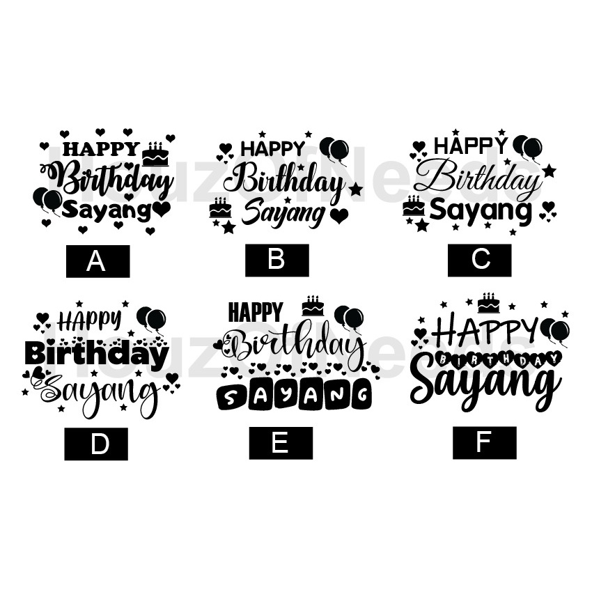 Happy Birthday SAYANG Balloon Sticker Peel and Stick (READY STOCK ...