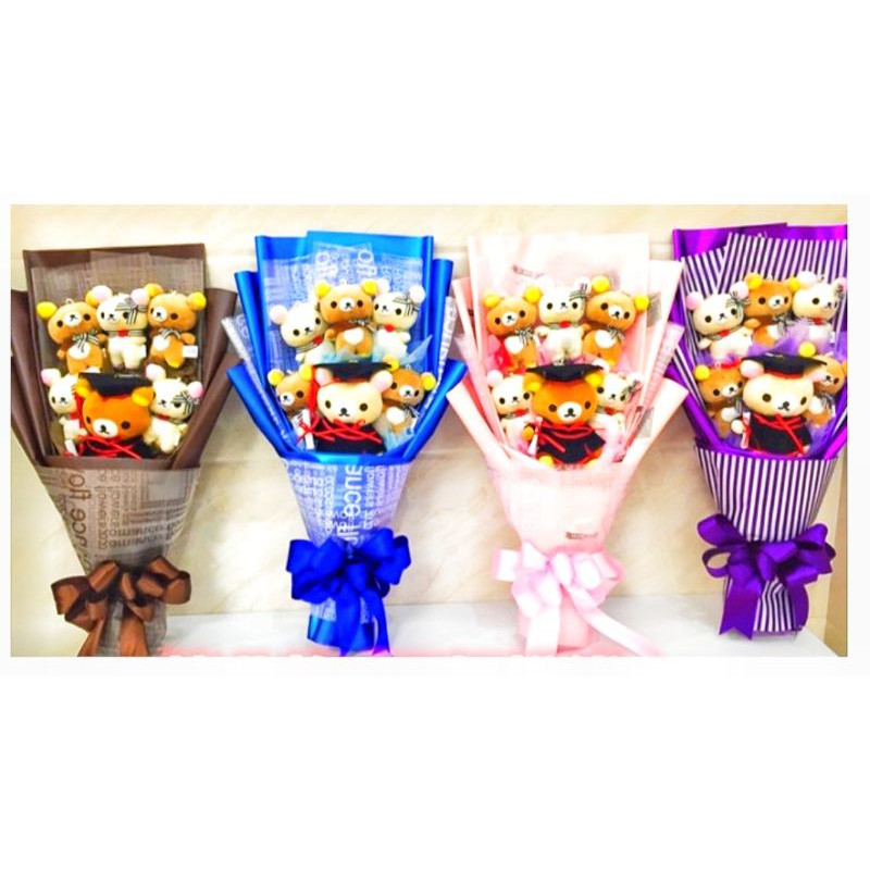 Rilakkuma bouquet graduation with box | Shopee Malaysia