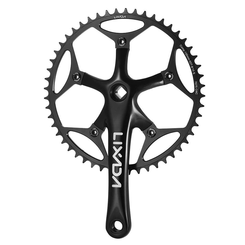 Lixada 52 Teeth 9/10 Speed Bike CNC Aluminum Bicycle Chainwheel Crank ...
