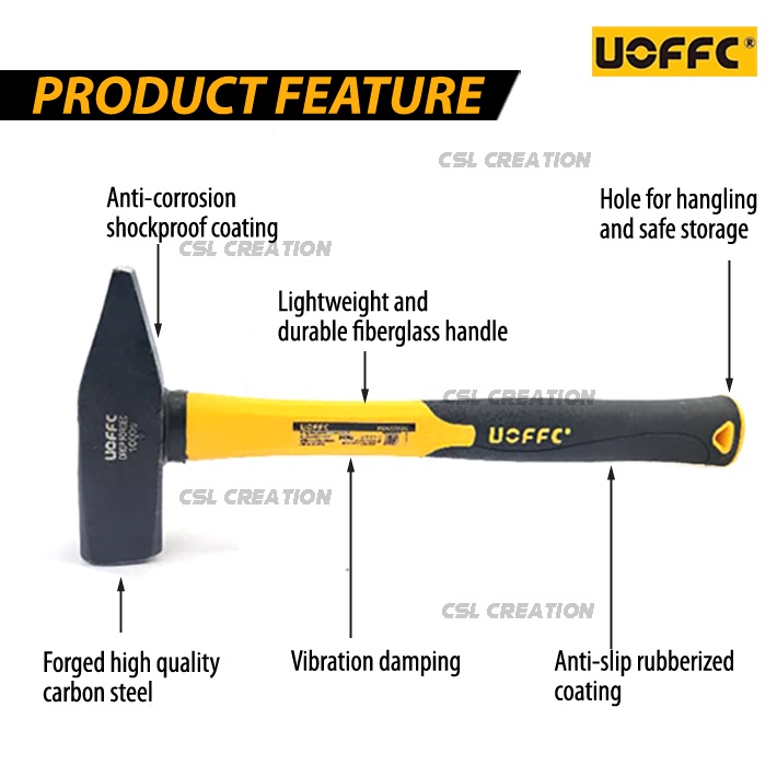 UOFFC 200G 300G 500G 1000G Machinist Hammer Drop Forged Hammer Head ...