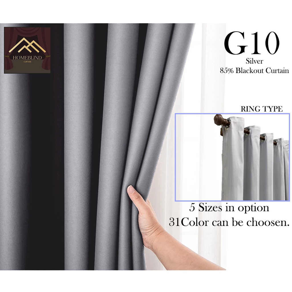 RING Type Modern Langsir Curtain Semi Blackout Langsir Pintu Door ...