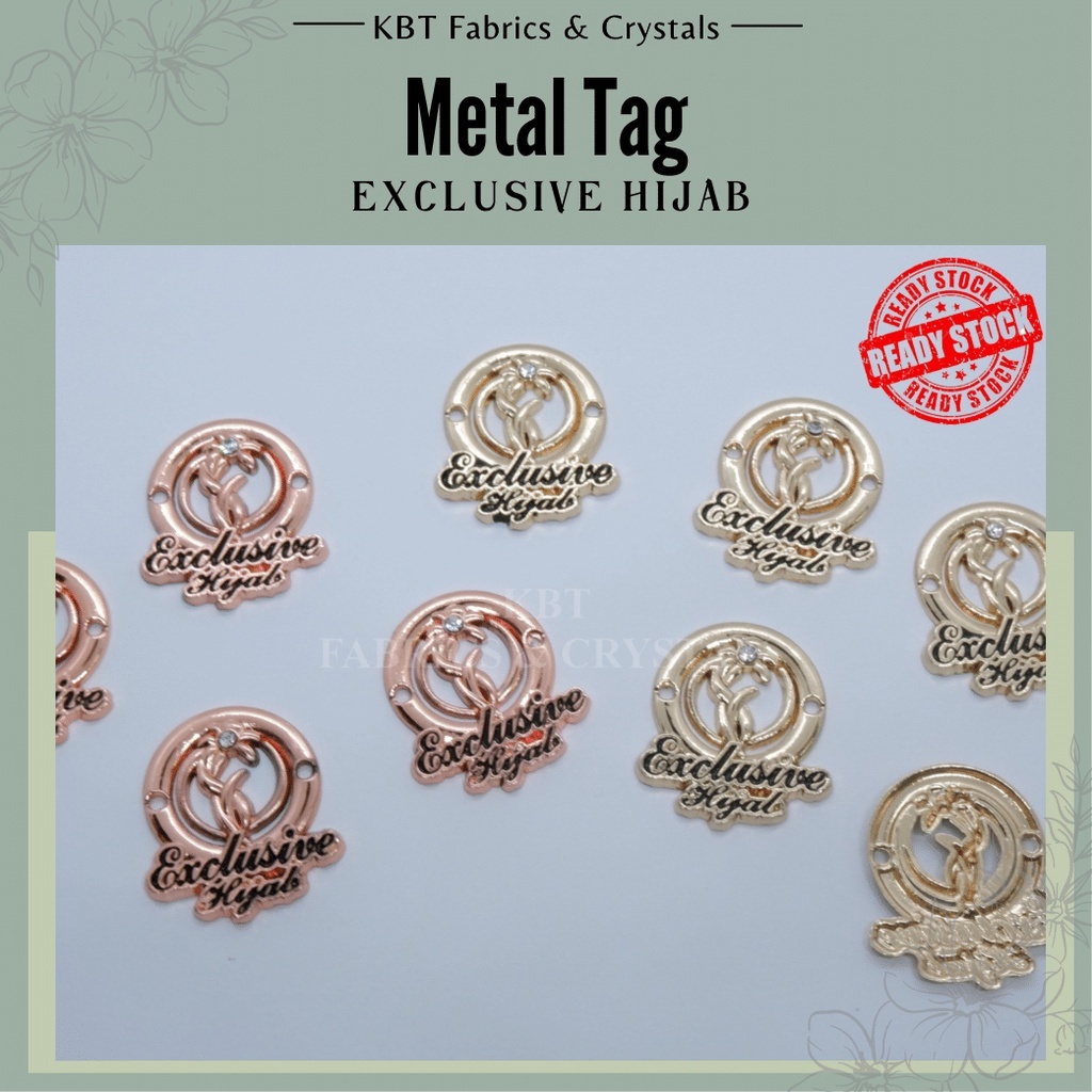 "EXCLUSIVE HIJAB" Alloy Iron Metal Label Tag Handmade Premium Quality ...