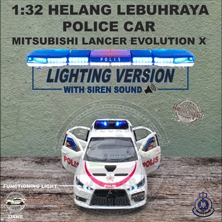 KERETA POLIS EVO SIREN 1:32 Mitsubishi Lancer Evolution X Helang ...