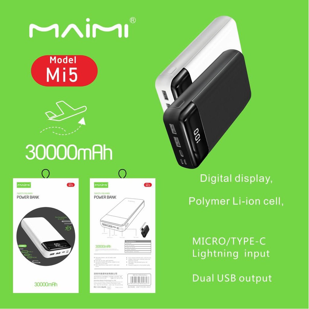MAIMI Model Mi5 30000mAh Powerbank | Shopee Malaysia