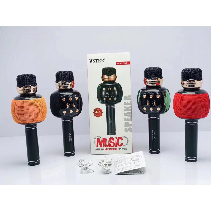 Wster WS2911 Wireless karaoke microphone with hifi Bluetooth speaker KTV singing Music travel ...