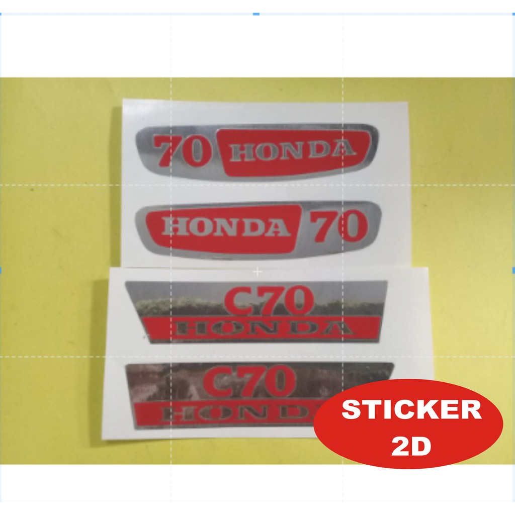 20230823-1143 STICKER HONDA C70 [CHROME] ORACAL CLEAR COATED STICKER 2D ...