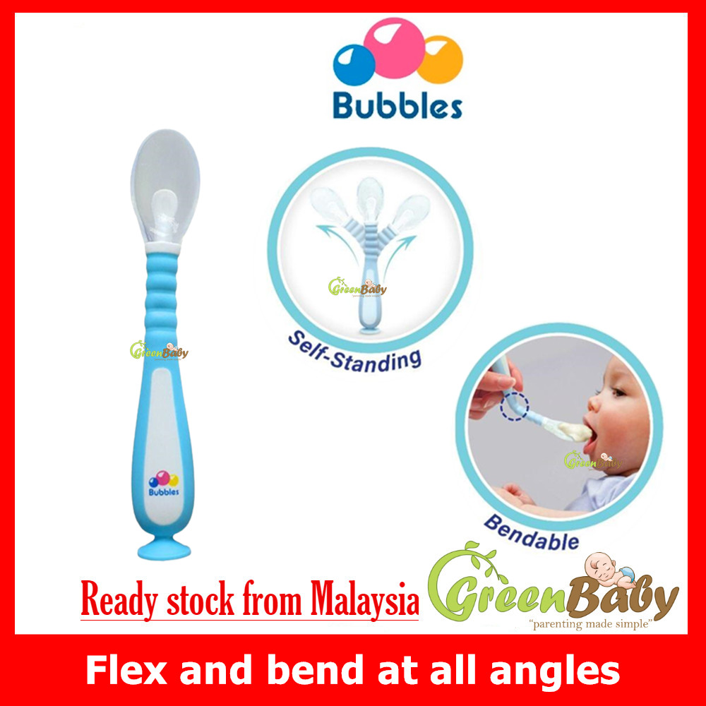 Bubbles Soft Feeding Spoon Silicone Flexi Spoon | Shopee Malaysia