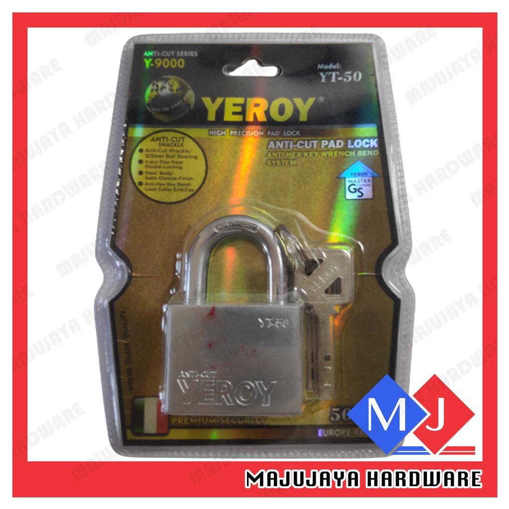 YEROY Y-9000 Stainless Steel Anti Cut Padlock YT-40 / 50 ( 40MM / 50MM ...
