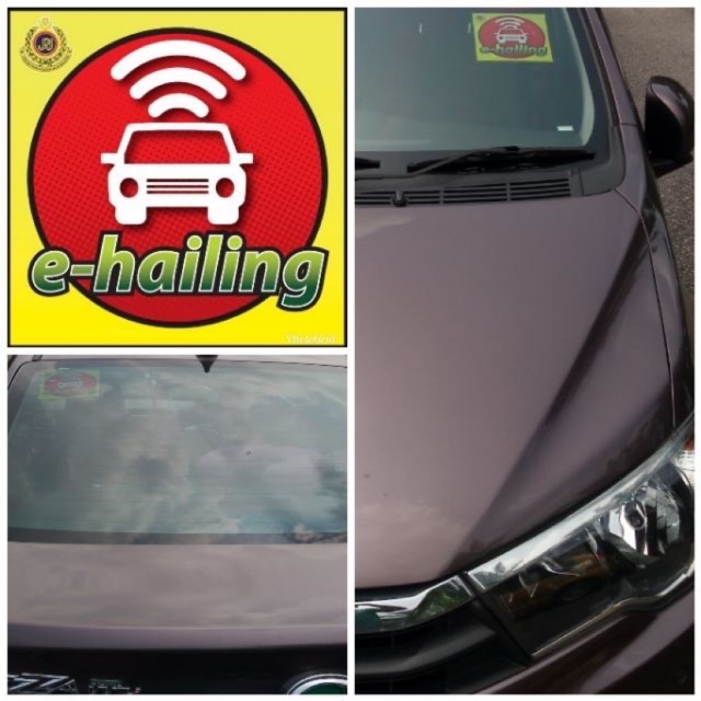 (READY STOCK) GRED AAA e-hailing sticker pelekat cermin pengenalan khas ...