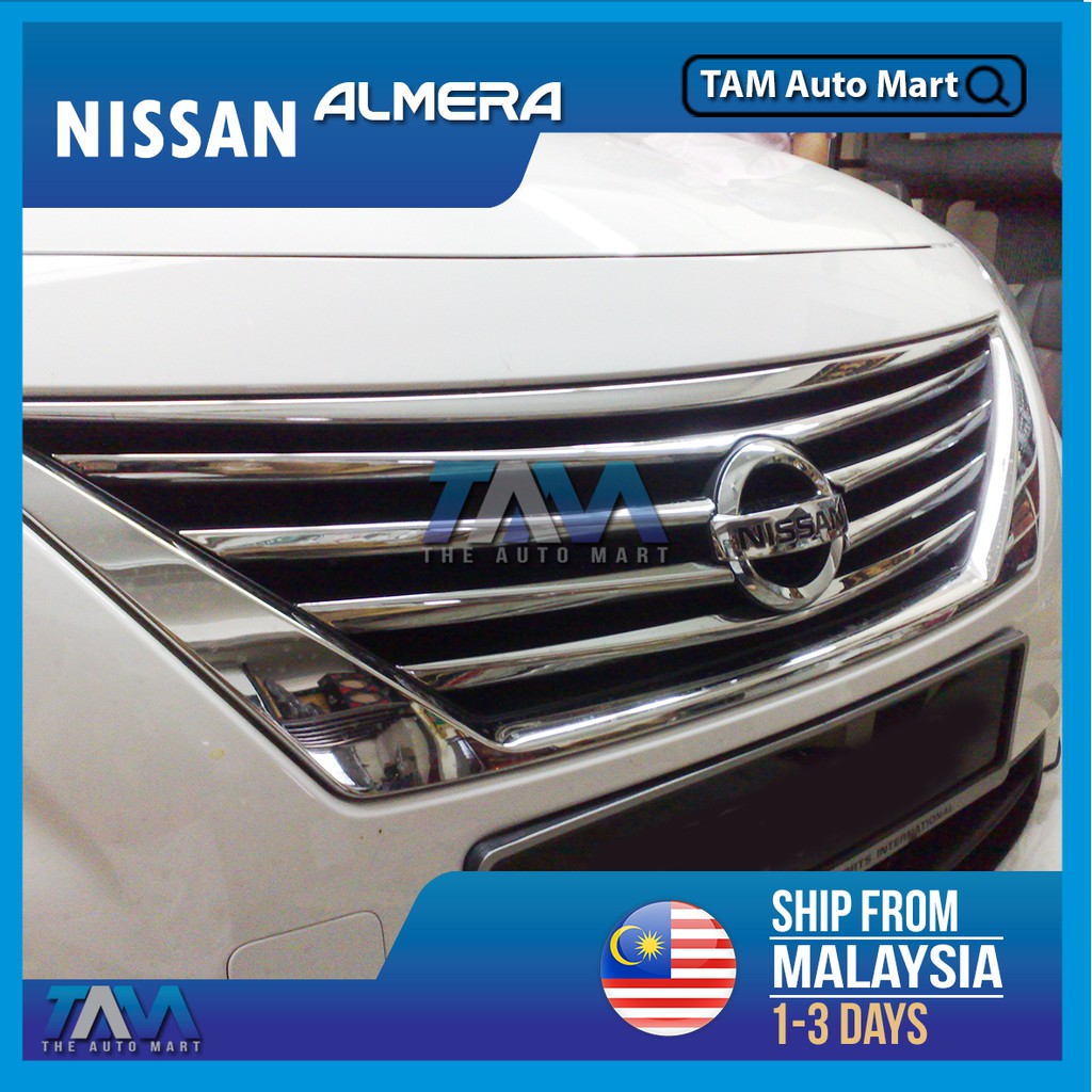 Nissan Almera Front Grill Chrome Lining Front Mesh Grille Head Bumper ...