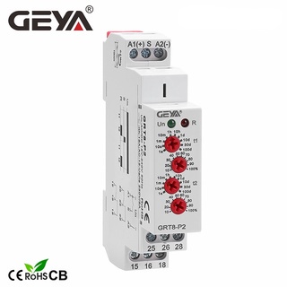 GEYA Pulse output Time Delay Relay 16A AC/DC12V-240V 0.1s-100days Delay ...