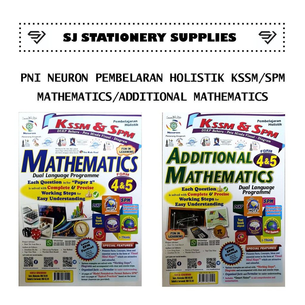 PNI NEURON PEMBELAJARAN HOLISTIK KSSM & SPM FORM 4&5 MATHEMATICS ...