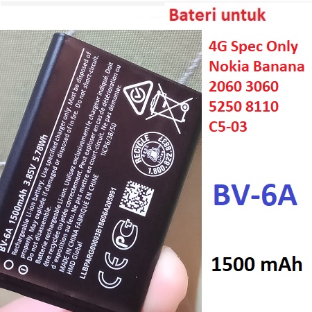 BV-6A Nokia 4G Spec 2720 flip Banana 2060 3060 5250 8110 C5-03 : HE402 ...