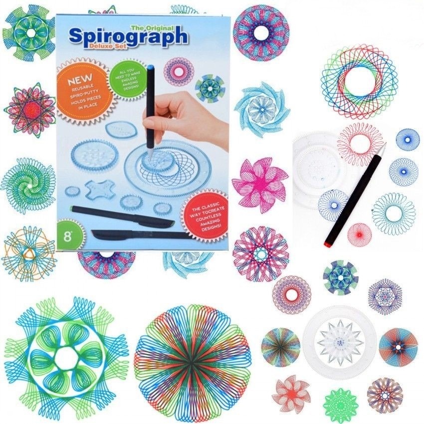 DELUXE SET Spirograph Kids Drawing Ruler Kids Educational Toys Children ...