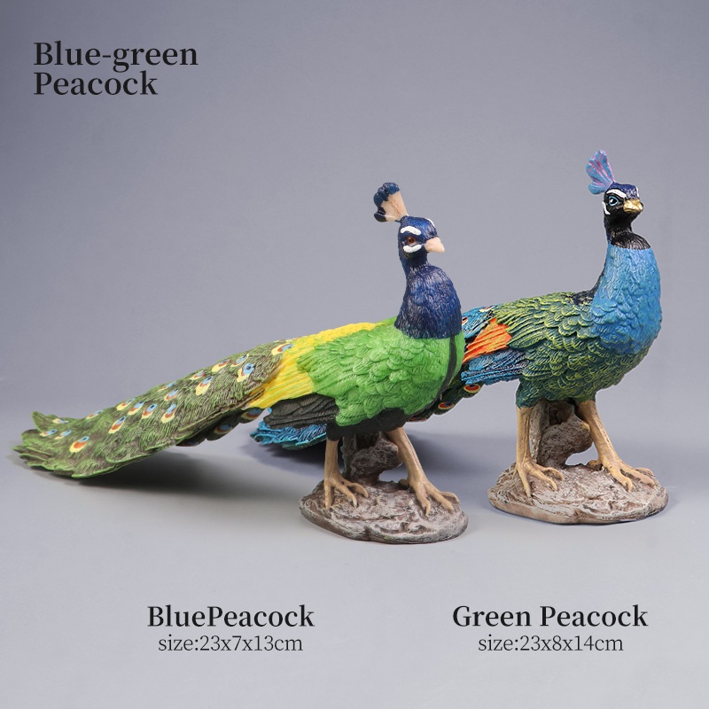 Simulation Classic Bird Animal Peacock Model Set Solid PVC Action ...