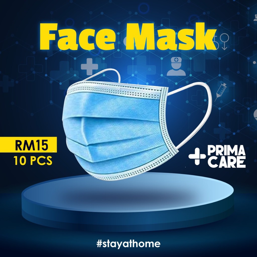 (READY STOCK) FACE MASK SURGICAL DISPOSABLE 3 PLY (10pcs/pack) | Shopee ...