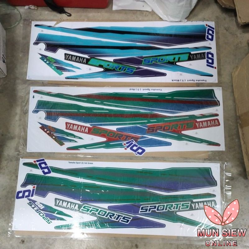 Stiker Sticker Body Stripe Cover Set (5) Yamaha Sport Sports Y100 | Shopee Malaysia