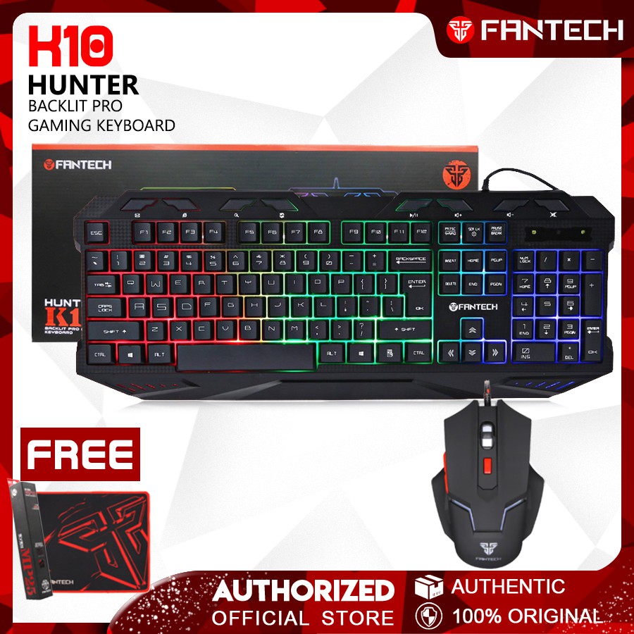 FANTECH K10 Pro Gaming Keyboard + Uther V4 LED Optical 6D (2400DPI ...