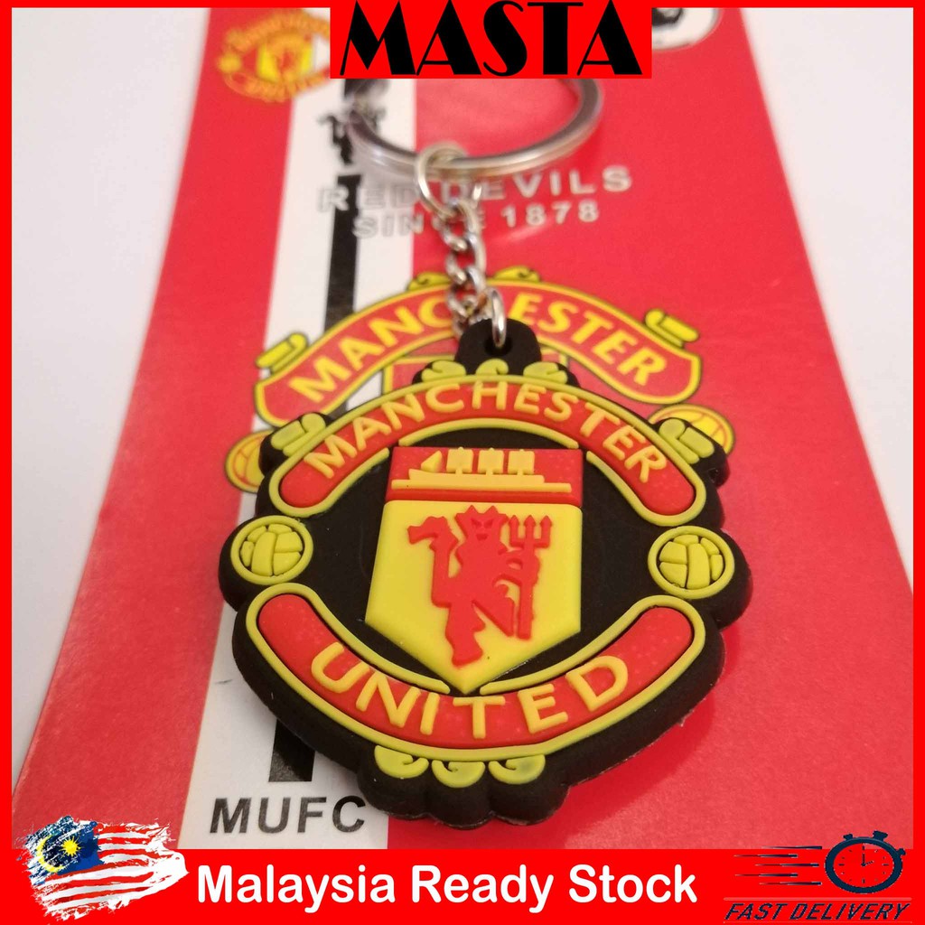 (READY STOCK) Keychain Bola Getah Manchester United Rubber Keychain Mu ...