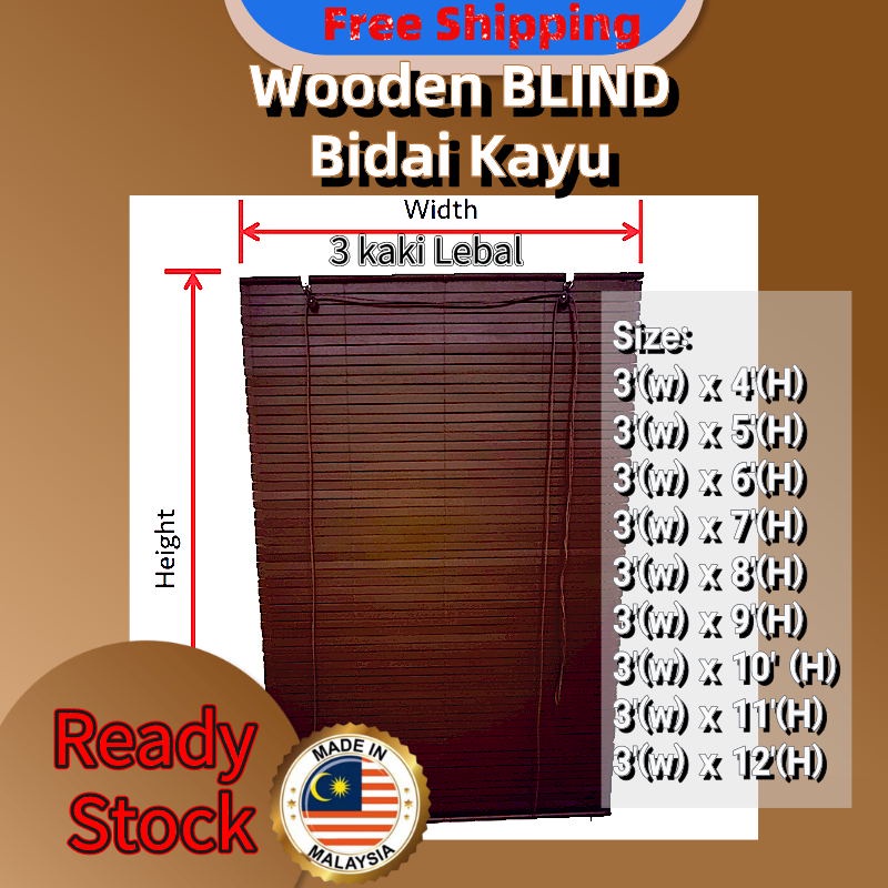MY1033 (3FT Lebal x 4~12FT Tinggi) PREMIUM QUA Outdoor Bidai Kayu ...