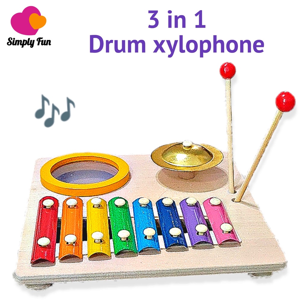 🇲🇾 Ready stock ️ 3 in 1 Drum xylophone 🧡 3 dalam 1 Drum gambang ...