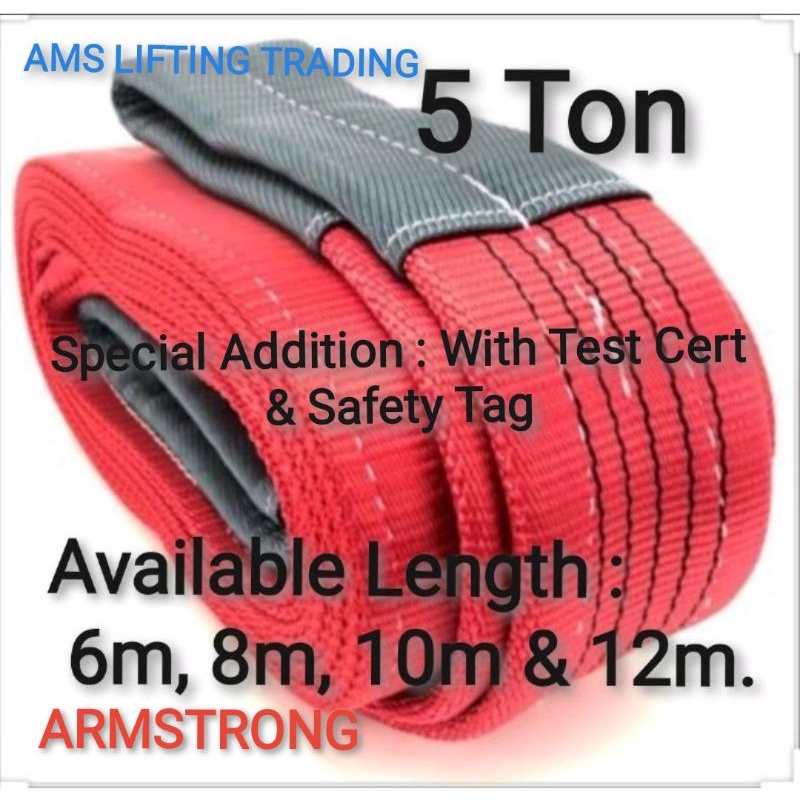 5 Ton Armstrong Webbing Sling With Test Cert & Safety Tag | Shopee Malaysia
