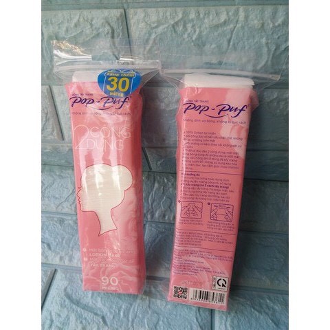 Pop-puf 2-PUF Makeup Remover 90-Piece ZIPPER Bag (Genuine 100% ...