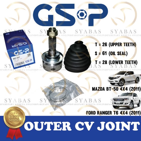 FORD RANGER T6 (2011) & MAZDA BT-50 (2011) GSP CV JOINT FULL SET ...