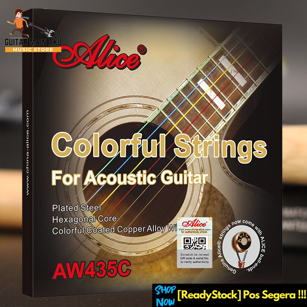🎼Pos Segera🎸 Alice Color String Acoustic Guitar String Aw435C Folk ...
