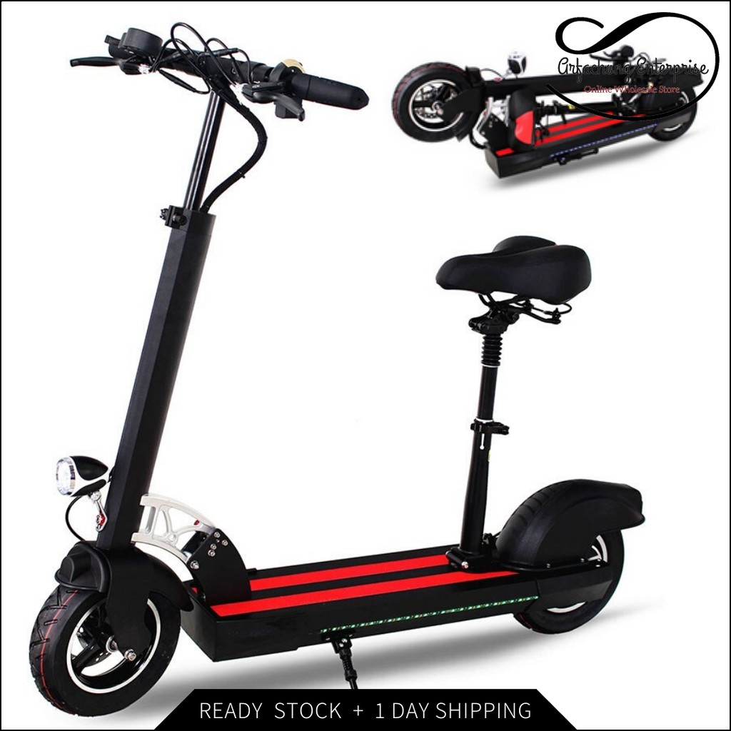 Rechargeable Electric Scooter With LED Foldable Bike Scooters Bicycle ...
