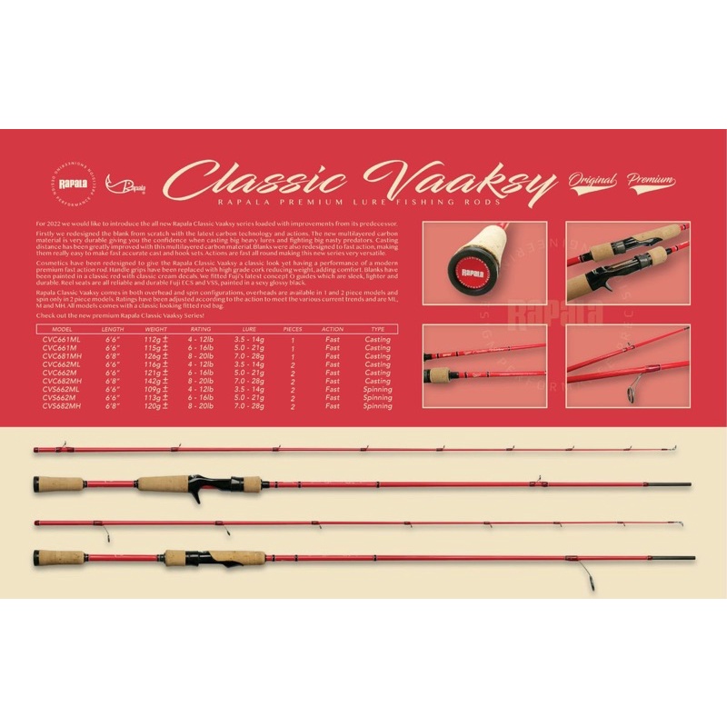 Rapala Classic Vaaksy Fishing Rod 2022 | Shopee Malaysia