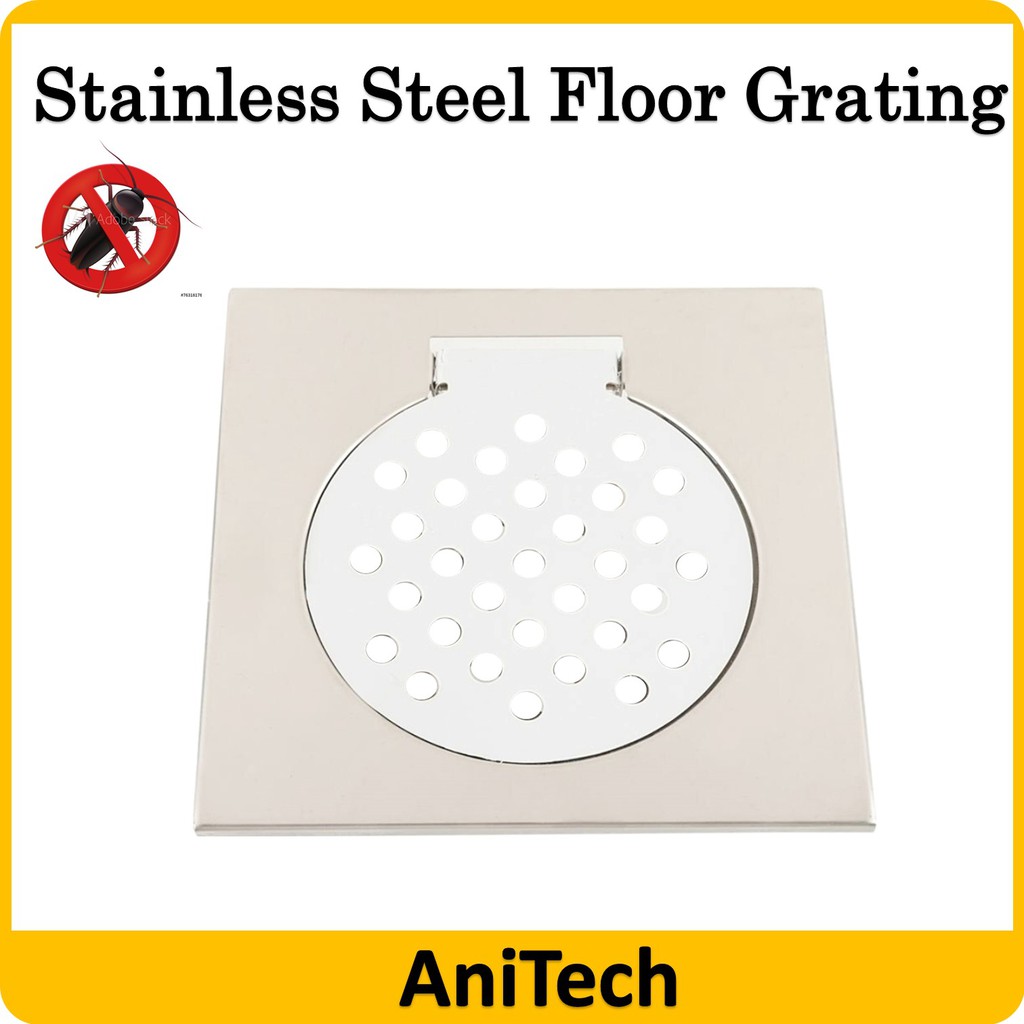 ANITECH 4'' / 6'' STAINLESS STEEL FLOOR GRATING DURABLE ANTI-COCKROACH ...
