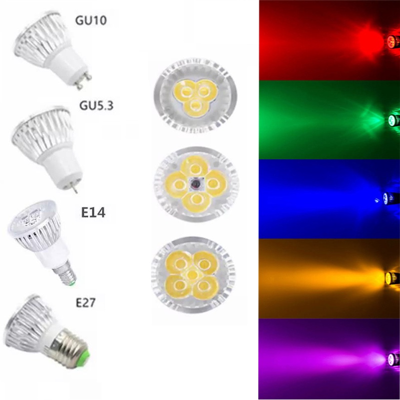 Colorful Led ceiling down light GU10 GU5.3 E27 E14 15W 12W 9W 85-265V LED Lamp Spotlight Bulb ...