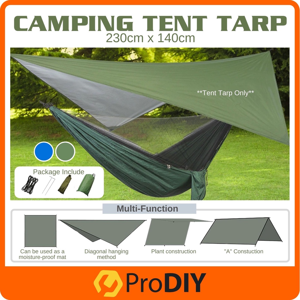 230cm x 140cm Camping Tent Tarp Flysheet Waterproof Groundsheet Floor ...
