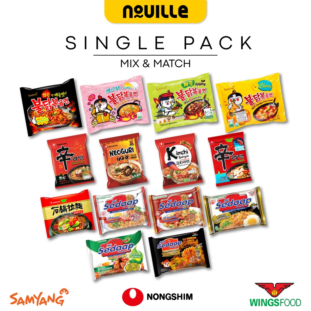 [Loose Pack] Instant Noodle Mix&Match SamYang | Mi Sedaap | Nongshim ...