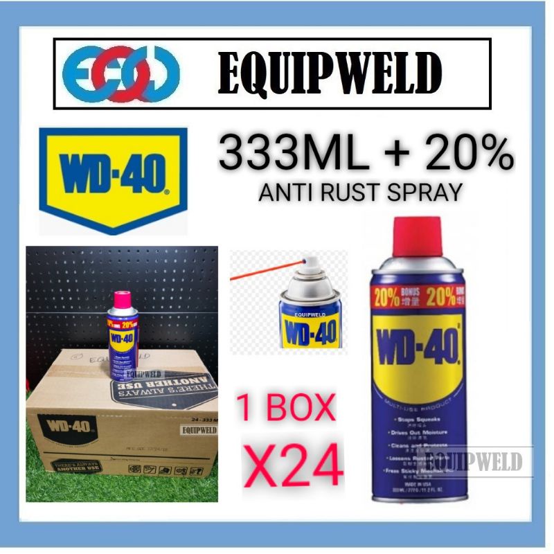24 TIN WD40 333ML + 20% ANTI RUST SPRAY - 1 BOX (MULTI PURPOSE LUBRICANT) WD-40 ANTIRUST SPRAYER ...